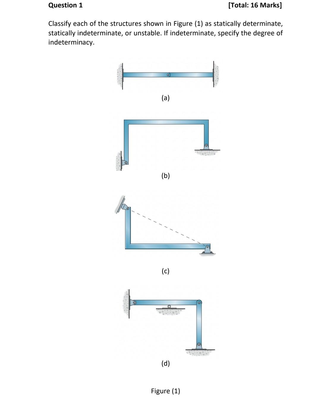 Solved Question 1 [Total: 16 Marks] Classify each of the | Chegg.com