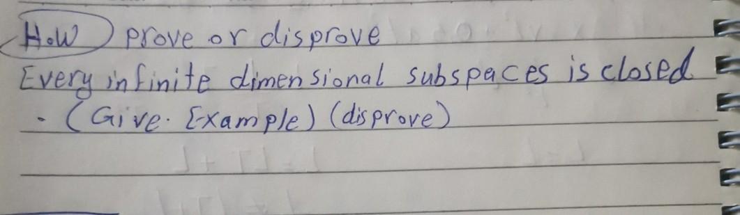 Solved How prove or disprove Every infinite dimensional | Chegg.com