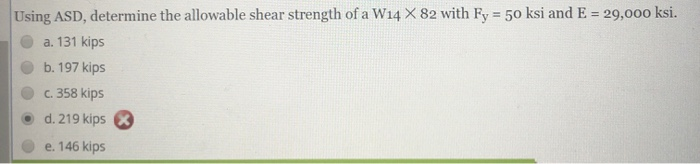 Solved Using ASD, determine the allowable shear strength of | Chegg.com