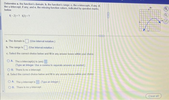 Solved Determine a. the function's domain; b. the function's | Chegg.com