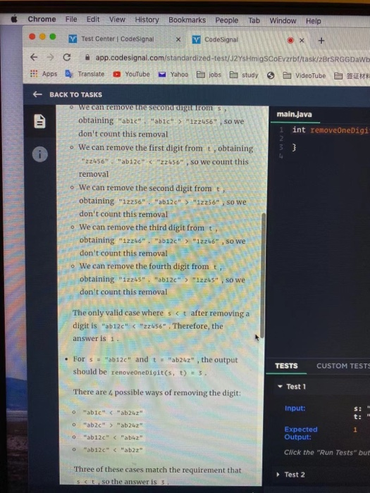 Solved BALAI TASAS Codewriting main.java 1 int remove or 3 } | Chegg.com