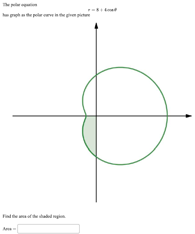 Solved The polar equation r=8+4cosθ ﻿has graph as the polar | Chegg.com