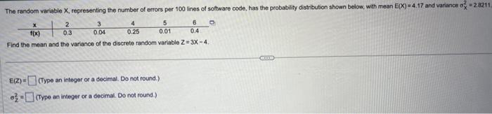 Solved The random variable X, representing the number of | Chegg.com