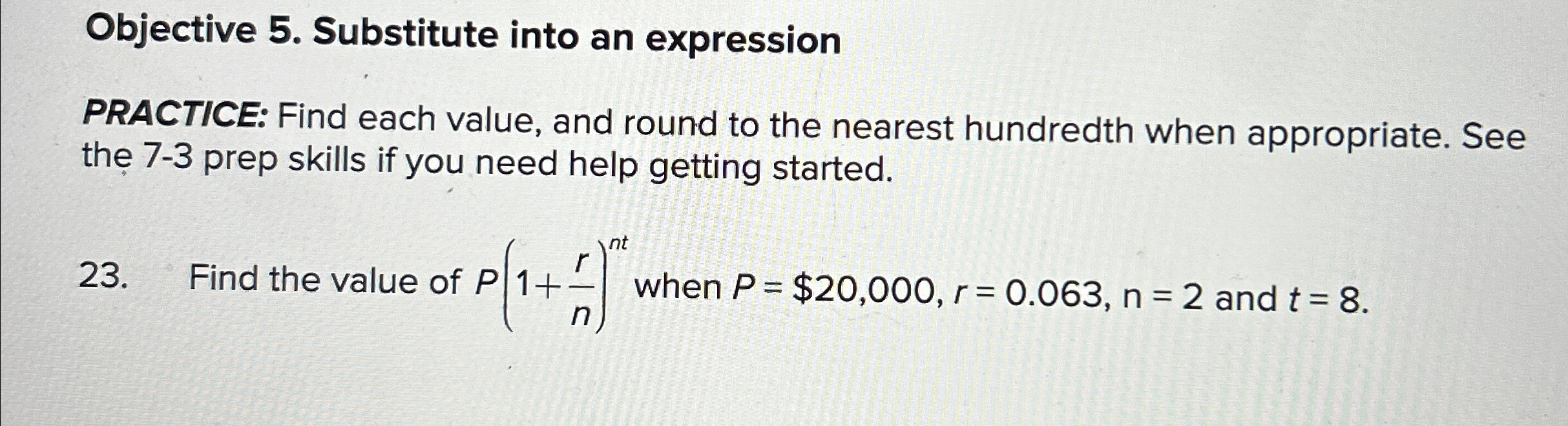 Solved Objective 5. ﻿Substitute into an expressionPRACTICE: | Chegg.com