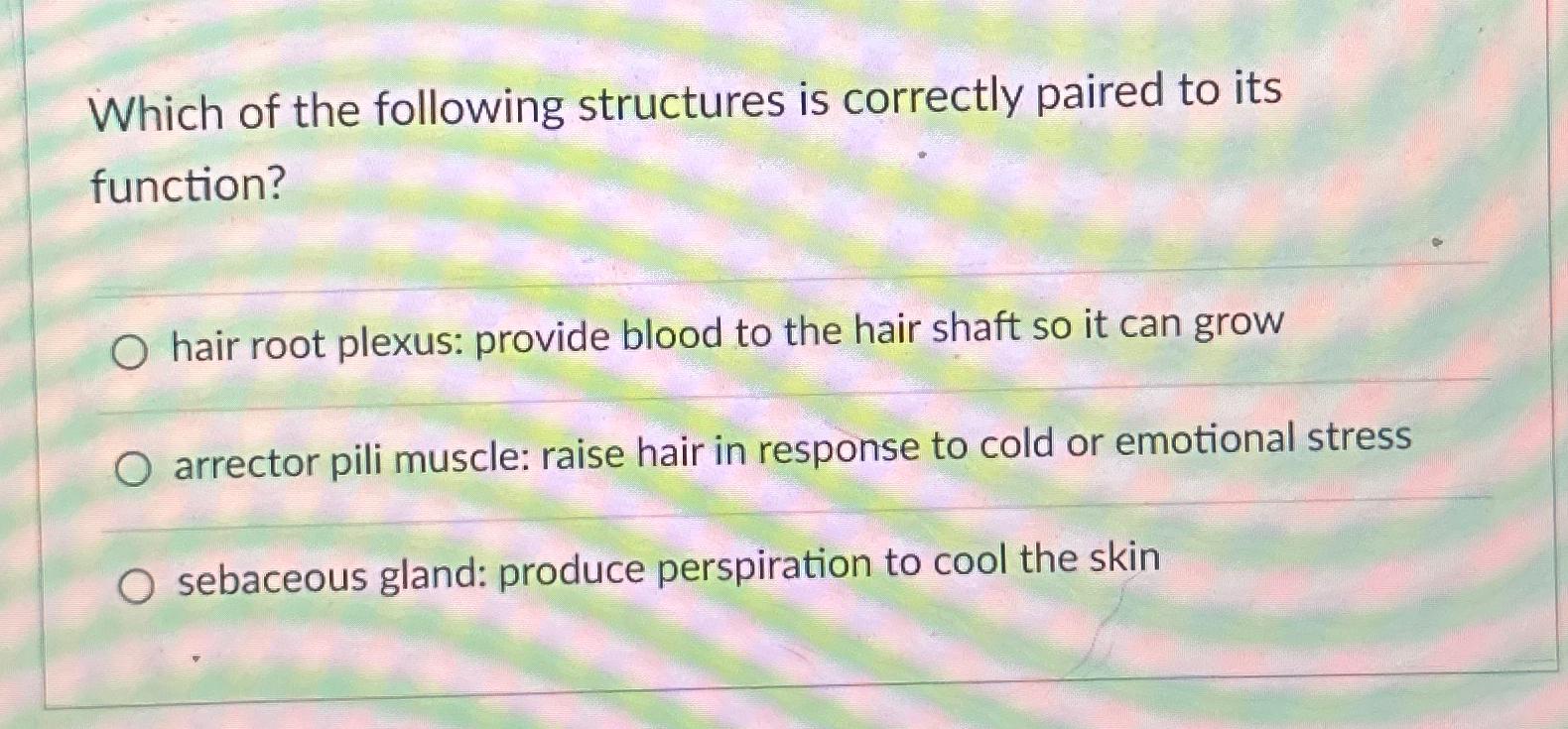 Solved Which of the following structures is correctly paired | Chegg.com
