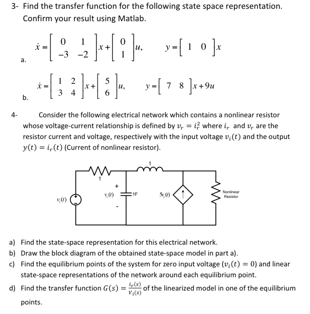Solved 3 ﻿find The Transfer Function For The Following