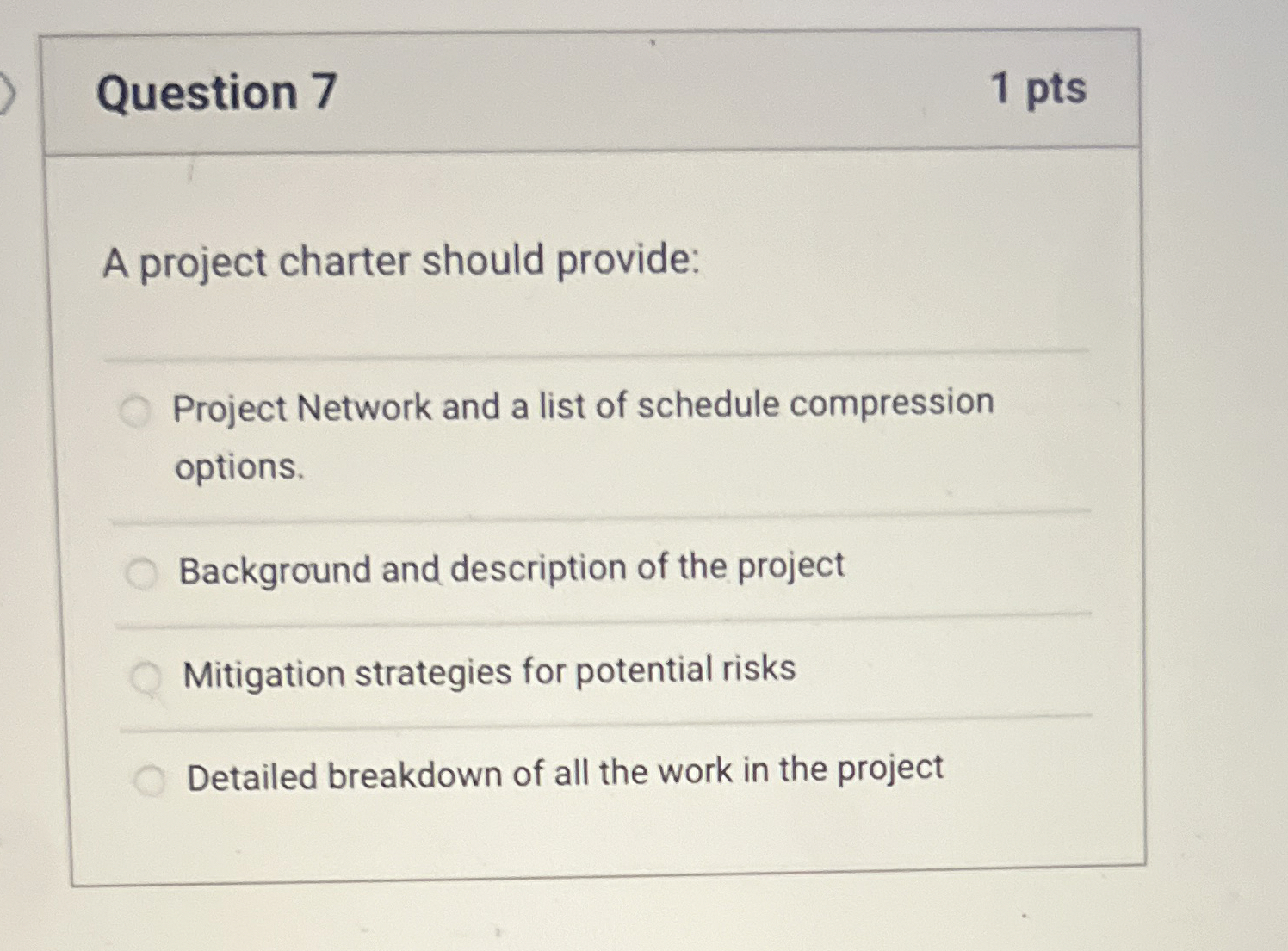 Solved Question 71 ﻿ptsA project charter should | Chegg.com