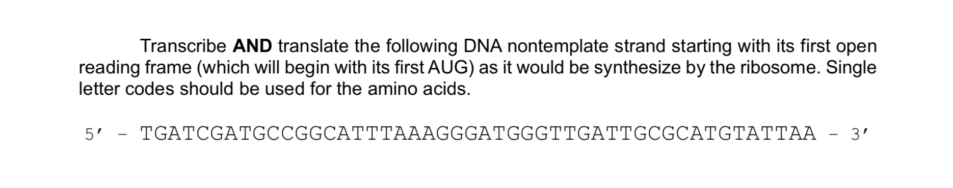 Solved Transcribe AND translate the following DNA | Chegg.com