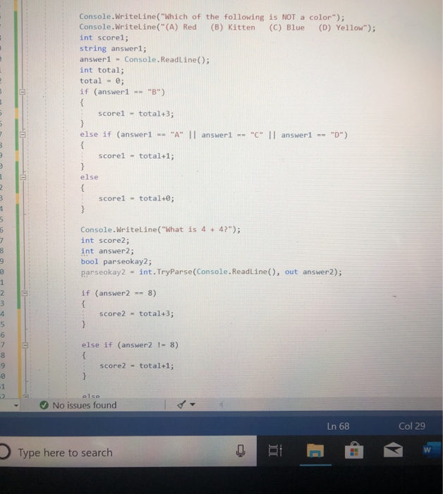 Solved Console.WriteLine("Which of the following is NOT a | Chegg.com