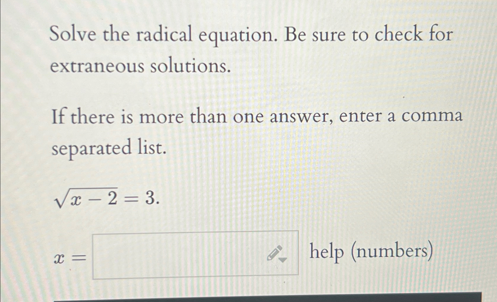 Solved Solve the radical equation. Be sure to check for | Chegg.com