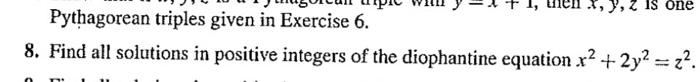 Solved Pythagorean triples given in Exercise 6. 8. Find all | Chegg.com