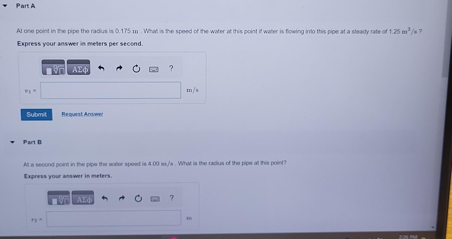 Solved Water is flowing in a circular pipe varying | Chegg.com