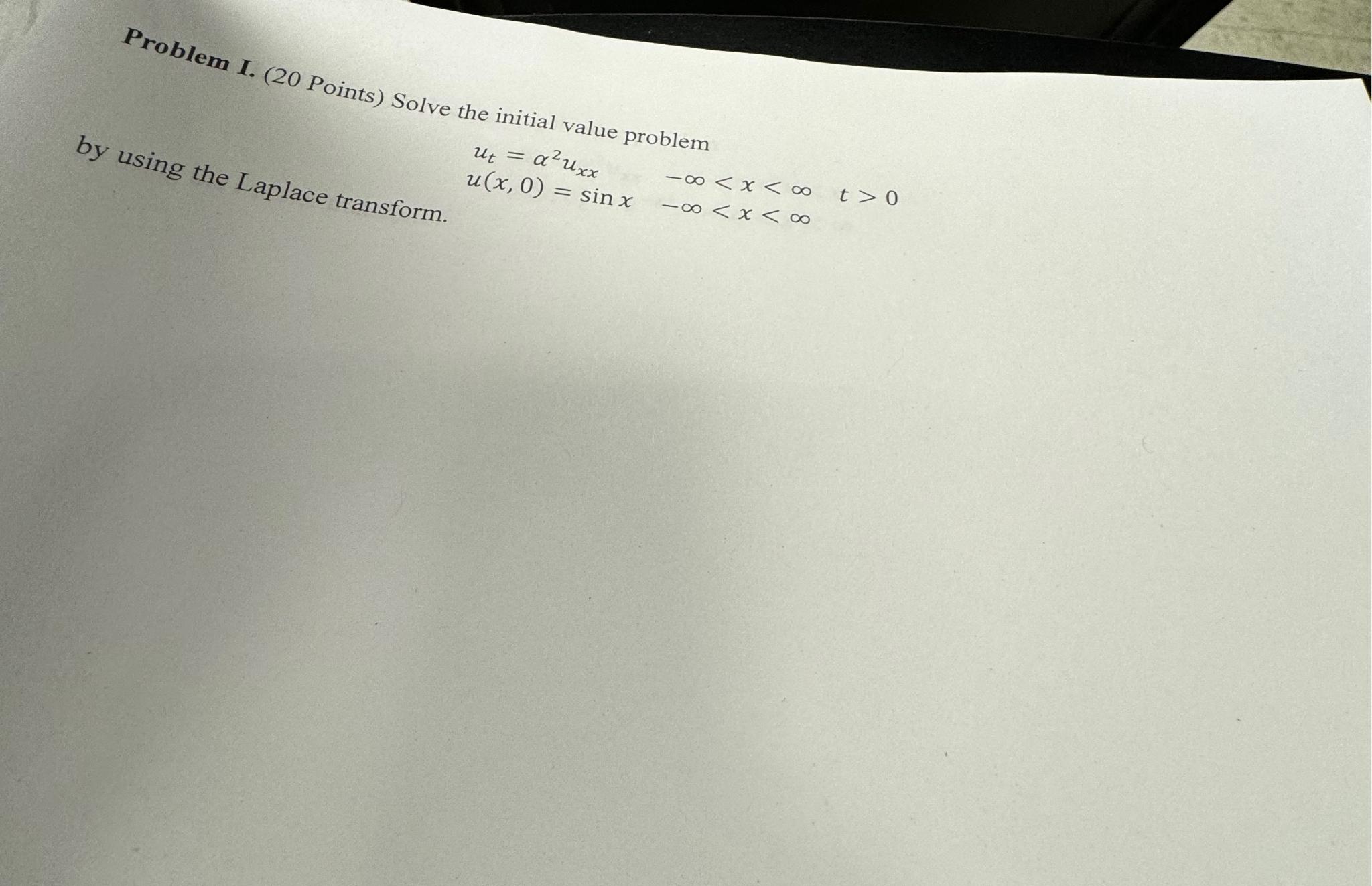 Solved Problem I. (20 ﻿Points) ﻿Solve the initial value | Chegg.com