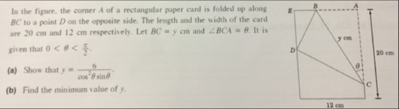 Solved In the figure. the corner A ﻿of a rectangular paper | Chegg.com