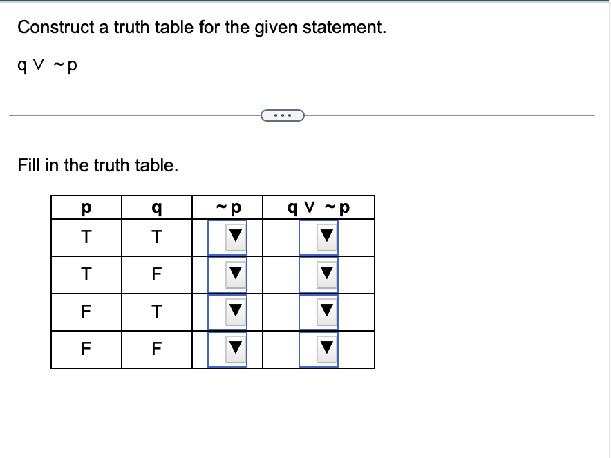 Solved Construct a truth table for the given statement. | Chegg.com