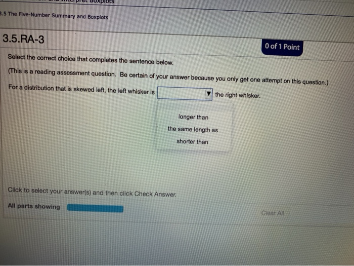 Solved 8.5 The Five-Number Summary and Boxplots O of 1 Point | Chegg.com