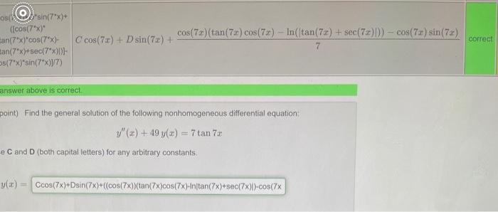 Solved (cos(7x) an(7x)*cos(7*x)- an(7*x+sec{7**) | Chegg.com