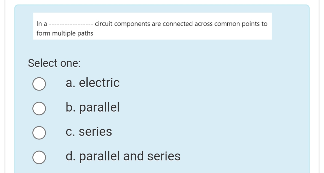 Solved In aform multiple pathscircuit components are | Chegg.com