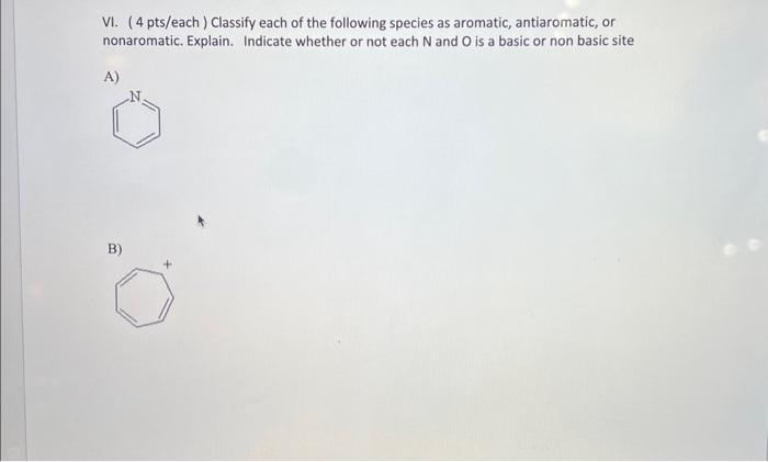 Solved VI. (4 pts/each) Classify each of the following | Chegg.com