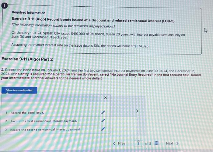 Solved Required information Exercise 9-11 (Algo) Record | Chegg.com