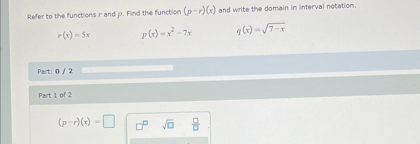 Solved Refer to the functions r ﻿and p. ﻿Find the function | Chegg.com