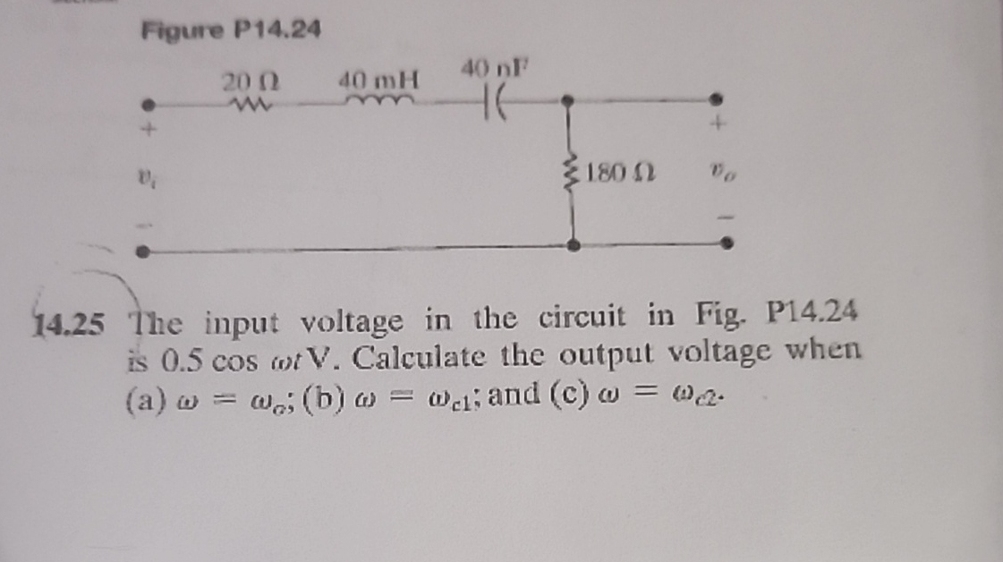 Solved Explain how to solve 14.25 ﻿The input voltage in the | Chegg.com