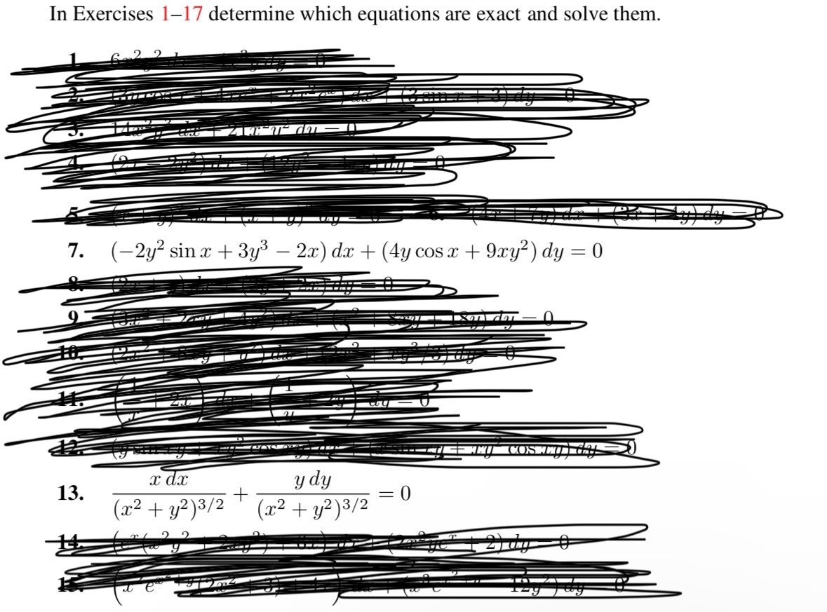 Solved In Exercises 1-17 ﻿determine which equation Are exact | Chegg.com