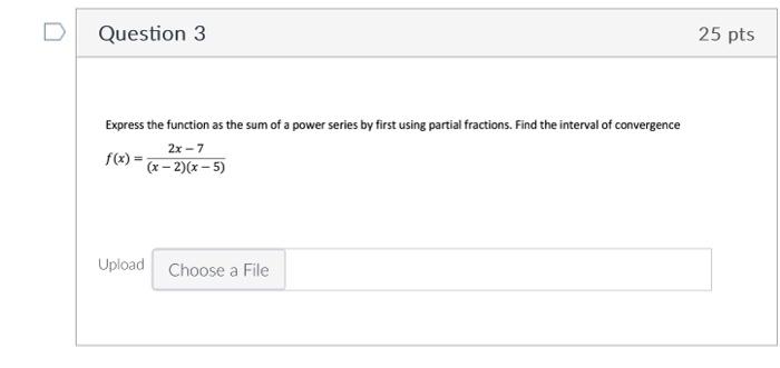 Solved Express the function as the sum of a power series by | Chegg.com
