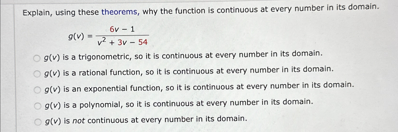 Solved Explain, using these theorems, why the function is | Chegg.com