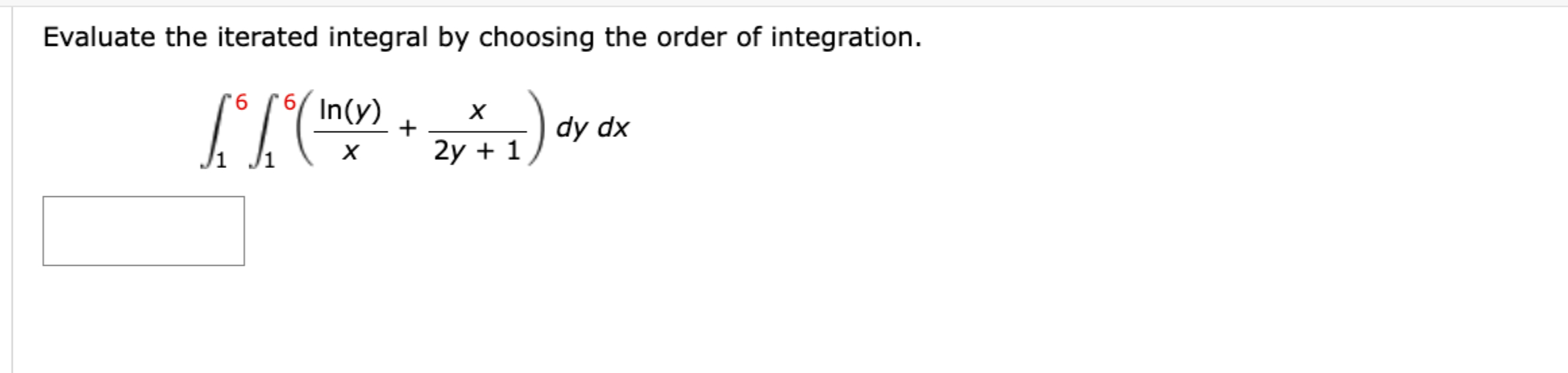 Solved Evaluate the iterated integral by choosing the order | Chegg.com