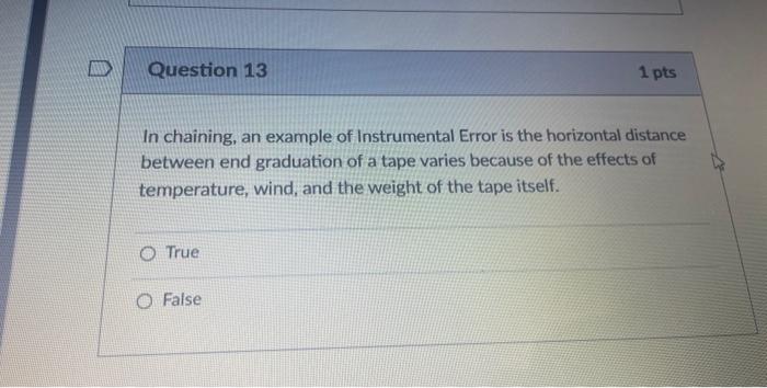 Solved In chaining, an example of Instrumental Error is the | Chegg.com