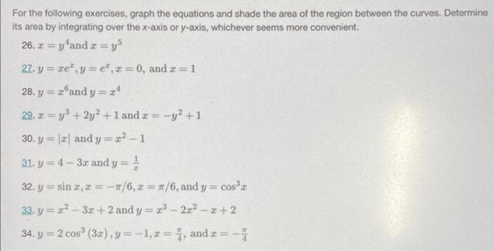Solved For the following exercises, graph the equations and | Chegg.com