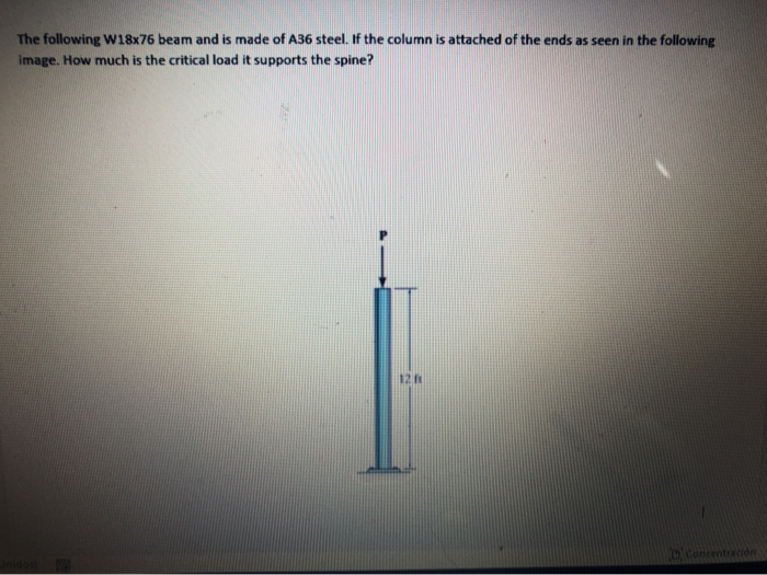 Solved The following W18x76 beam and is made of A36 steel. | Chegg.com