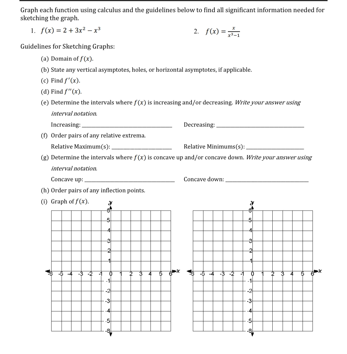 Solved Graph each function using calculus and the guidelines | Chegg.com