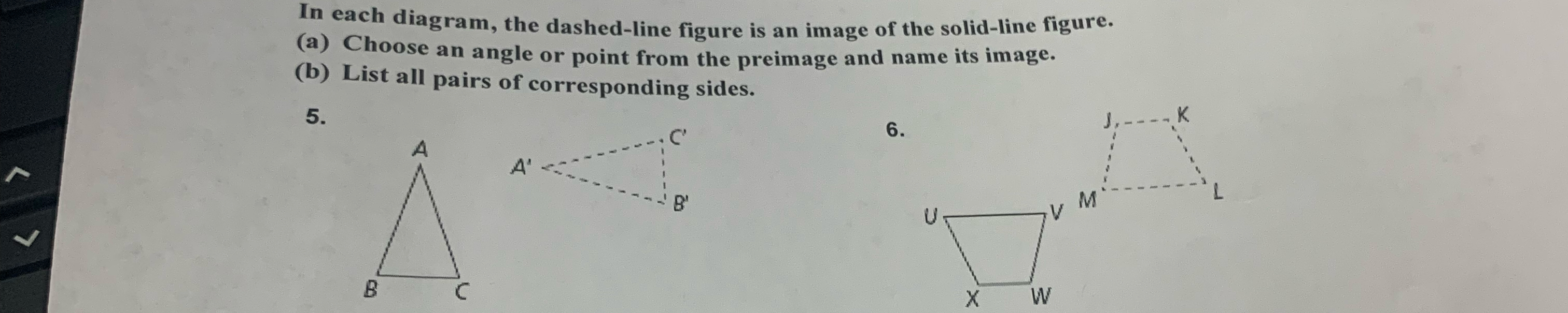 Solved In each diagram, the dashed-line figure is an image | Chegg.com