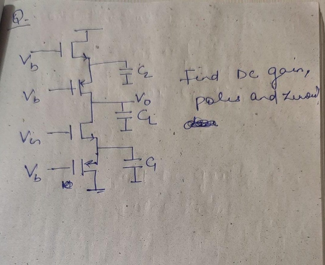 Q.Find DC gain,poles and zero with reason. | Chegg.com