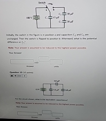 Solved Initially, the switch in the figure is in position a | Chegg.com