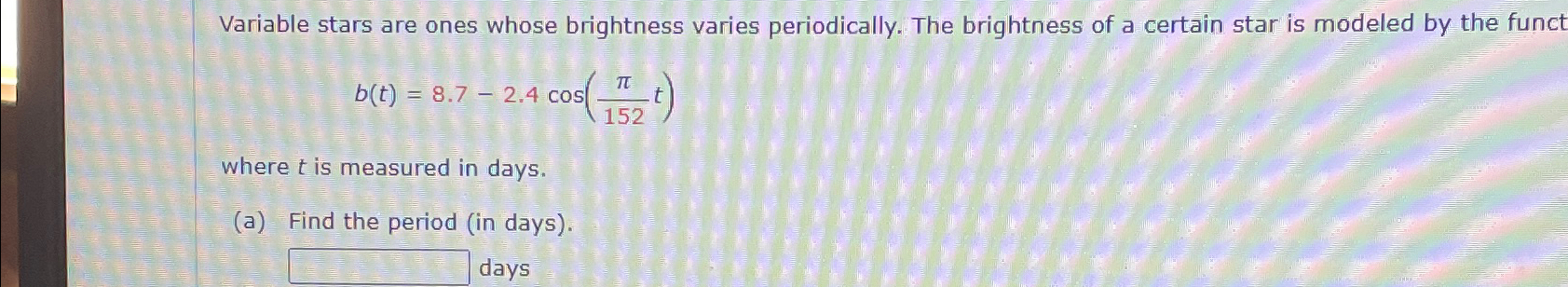 Solved Variable stars are ones whose brightness varies | Chegg.com