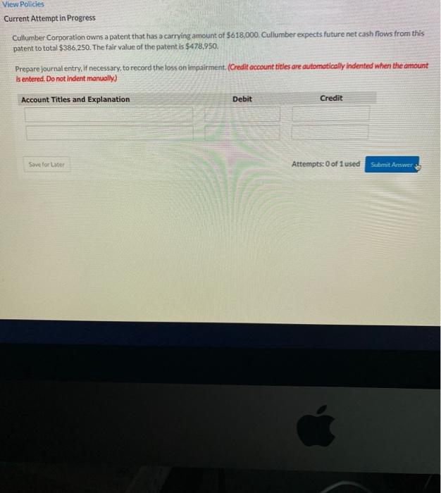 Solved View Policies Current Attempt in Progress Cullumber | Chegg.com