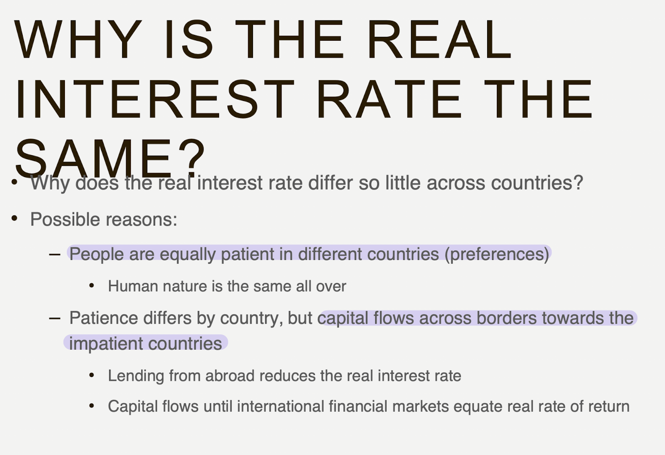 Solved WHY IS THE REAL INTEREST RATE THE STAME?Human equally | Chegg.com