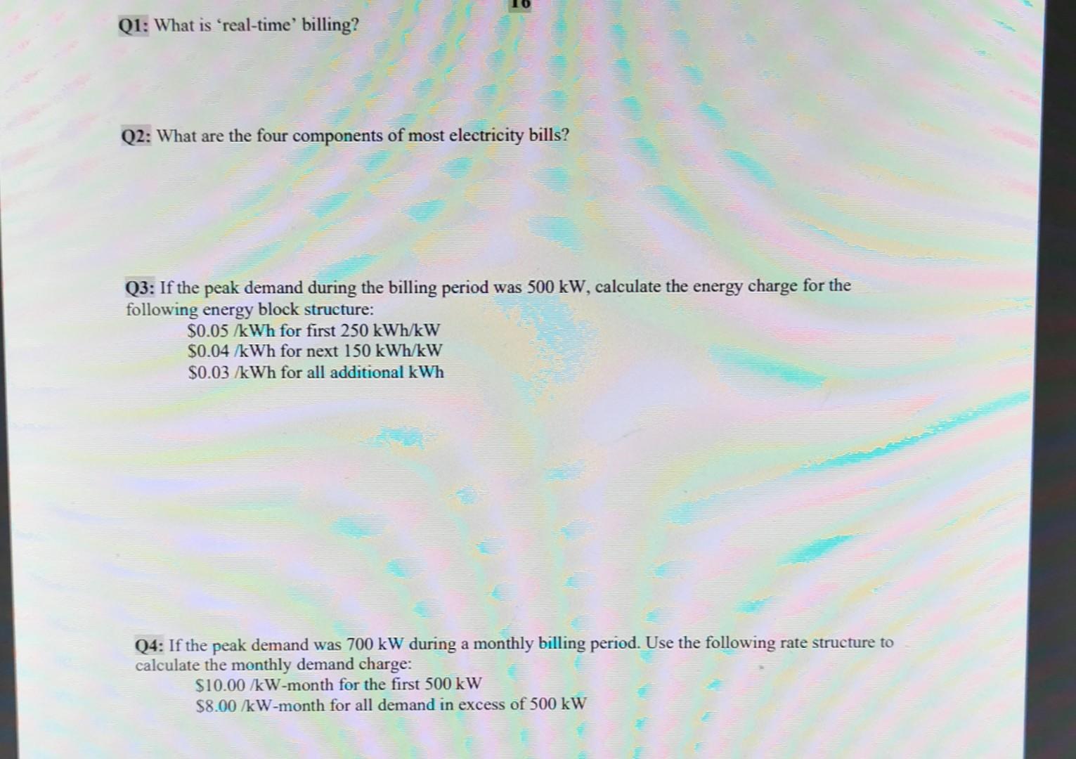 Solved Q1: What is 'real-time' billing? Q2: What are the | Chegg.com