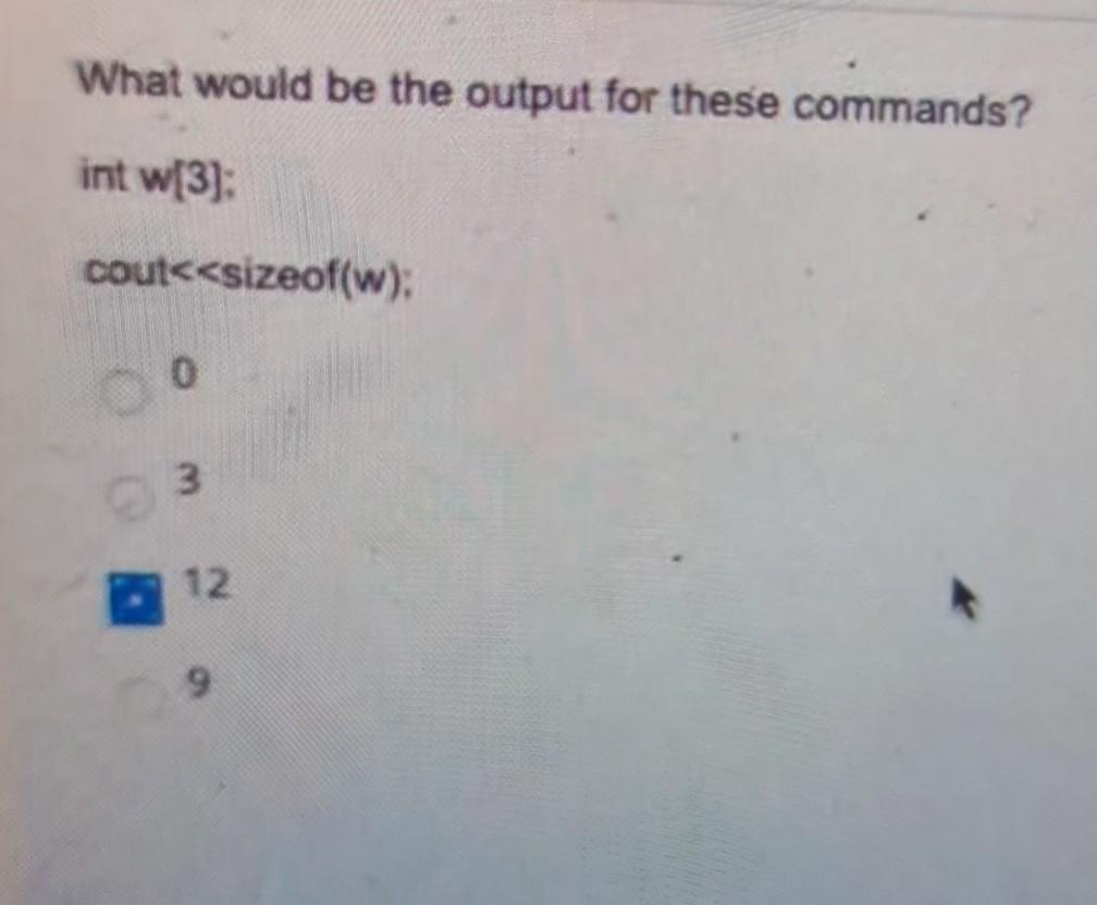 Solved What would be the output for these commands? int | Chegg.com
