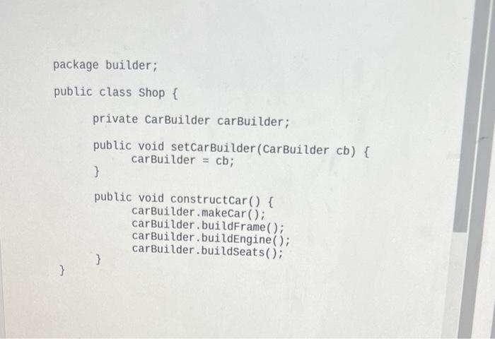 Solved Builder Design Pattern We are building a system to | Chegg.com