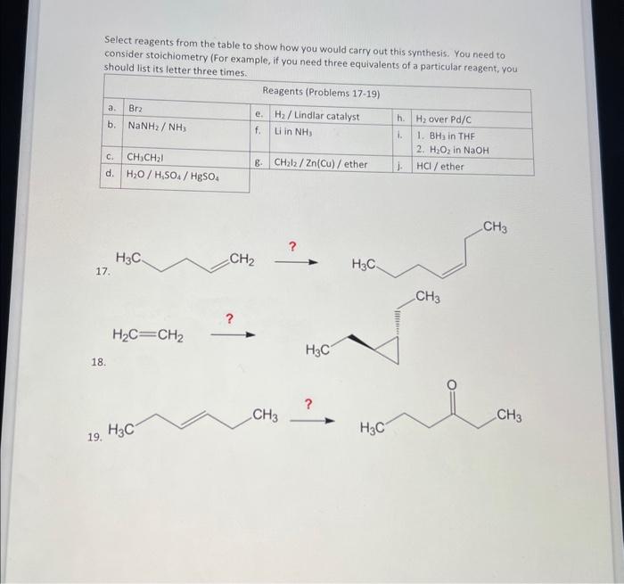 Solved Using choices from the table of reagents, show how | Chegg.com