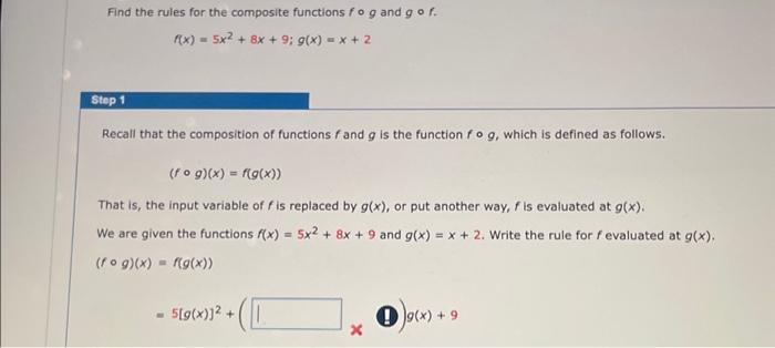 Solved Find the rules for the composite functions fo g and g | Chegg.com