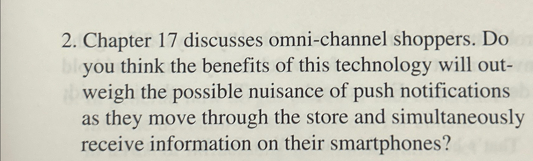 Solved Chapter 17 ﻿discusses omni-channel shoppers. Do you | Chegg.com
