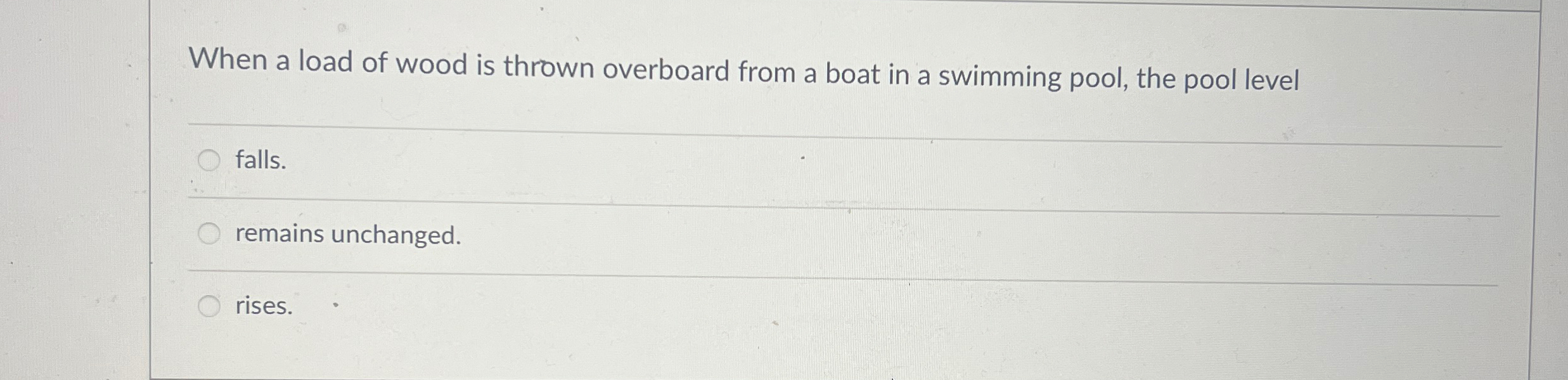Solved When a load of wood is thrown overboard from a boat | Chegg.com