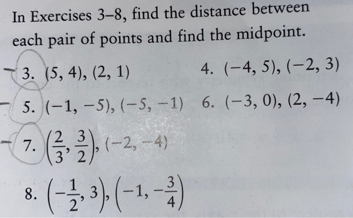 Solved In Exercises 3–8, find the distance between each pair | Chegg.com
