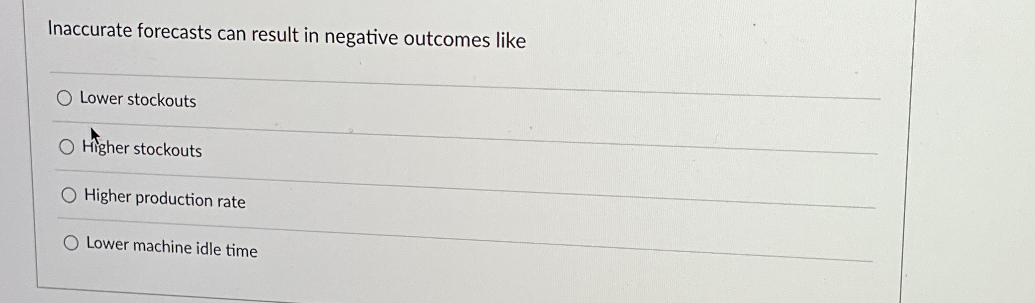 Solved Inaccurate forecasts can result in negative outcomes | Chegg.com