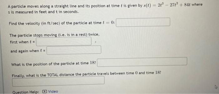 Solved A particle moves along a straight line and its | Chegg.com